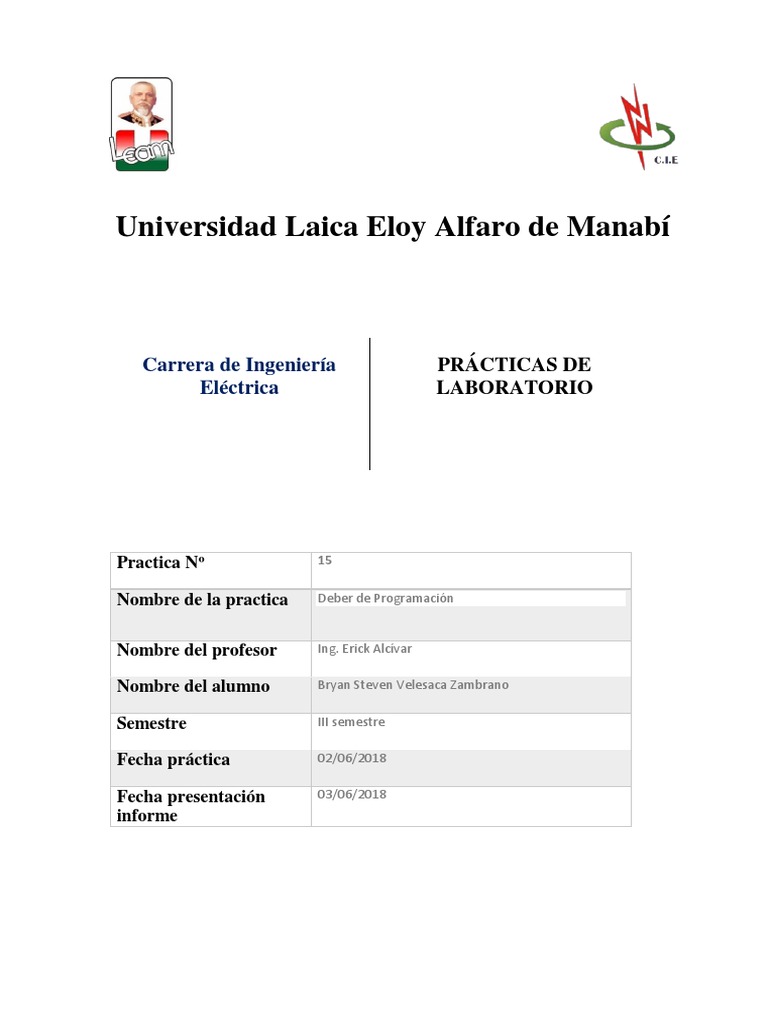 Deber de Programacion | PDF | Programación de computadoras | Obras intelectuales