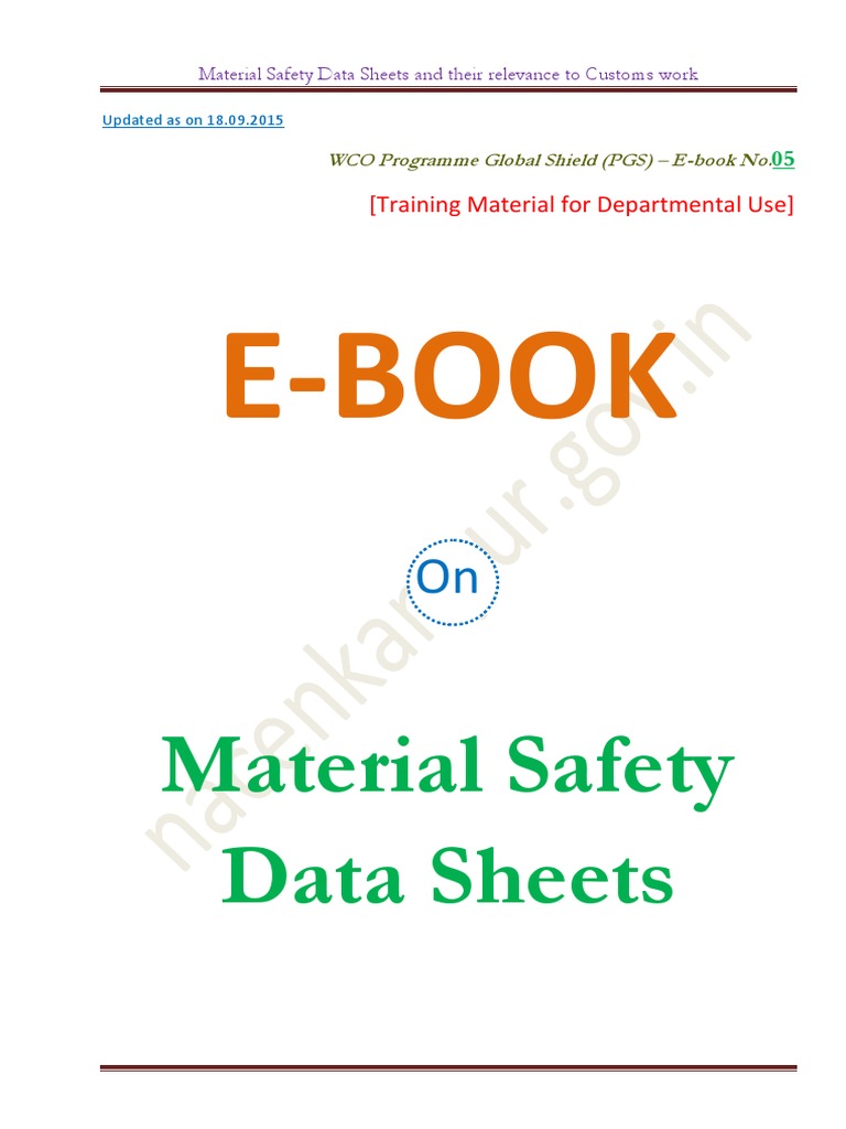 E-Book No.05 On Material Safety Data Sheets (MSDS) | Download Free PDF | Occupational Safety And ...