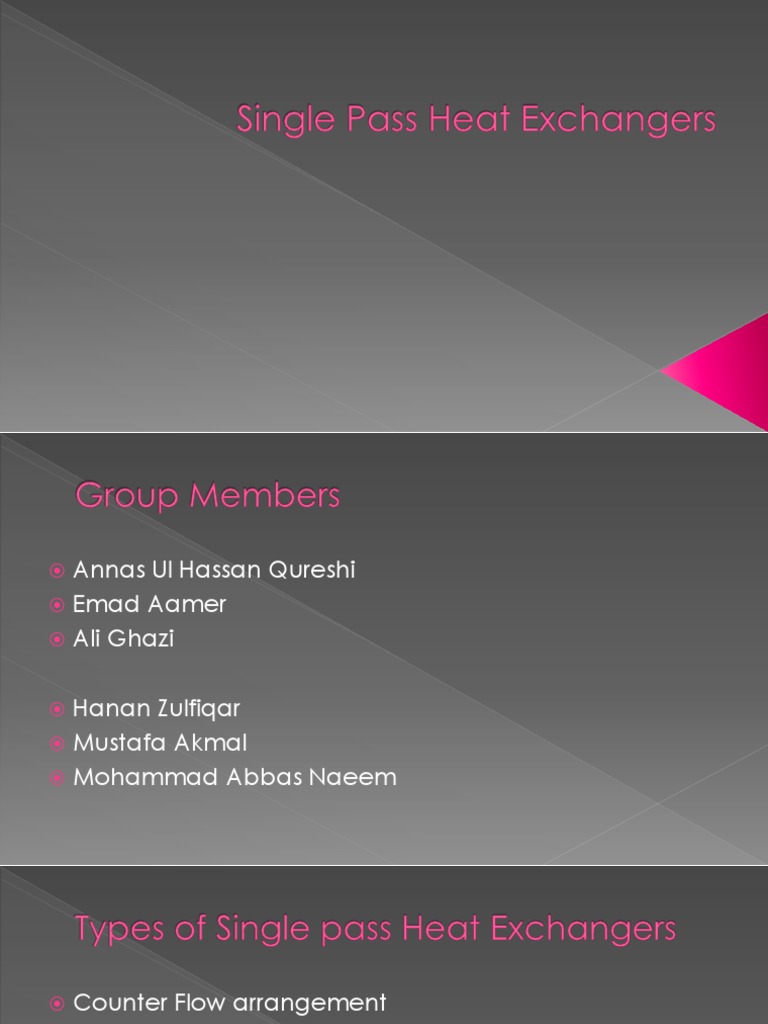 Single Pass Heat Exchangers | PDF