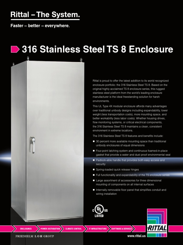 Rittal 316 Stainless Steel TS 8 Enclosure 5 3065 | PDF | Stainless ...