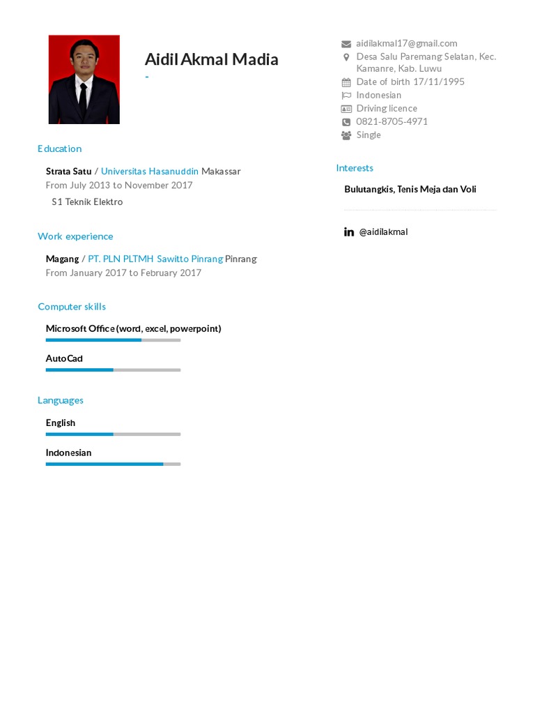 Aidil Akmal Madia's CV | PDF