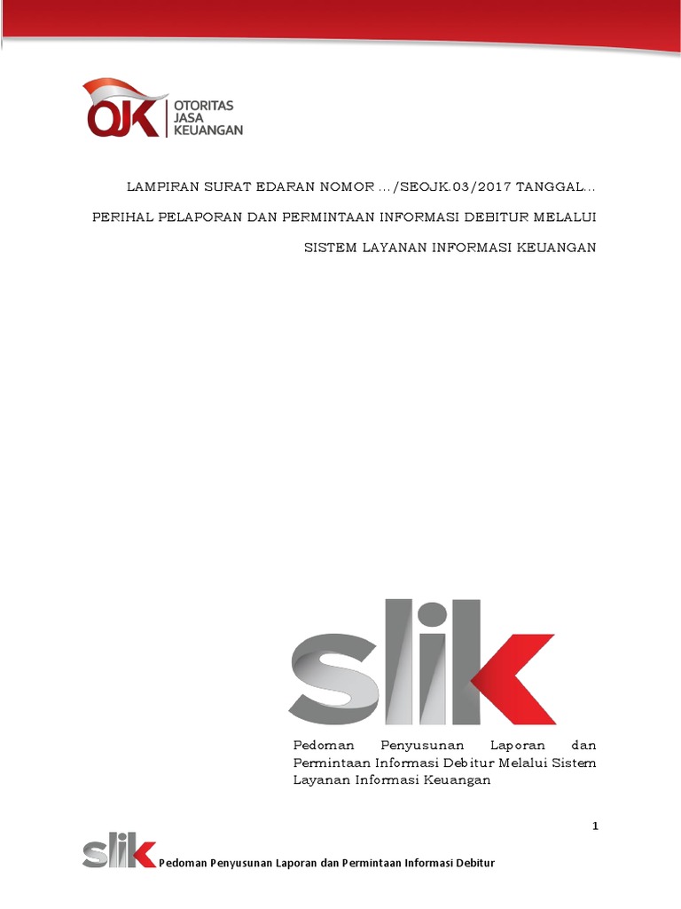 Pedoman Laporan SLIK OJK | PDF