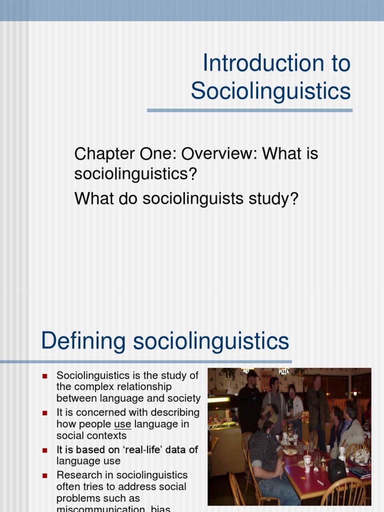 Intro Sociolinguistics | PDF | Linguistics | Sociolinguistics