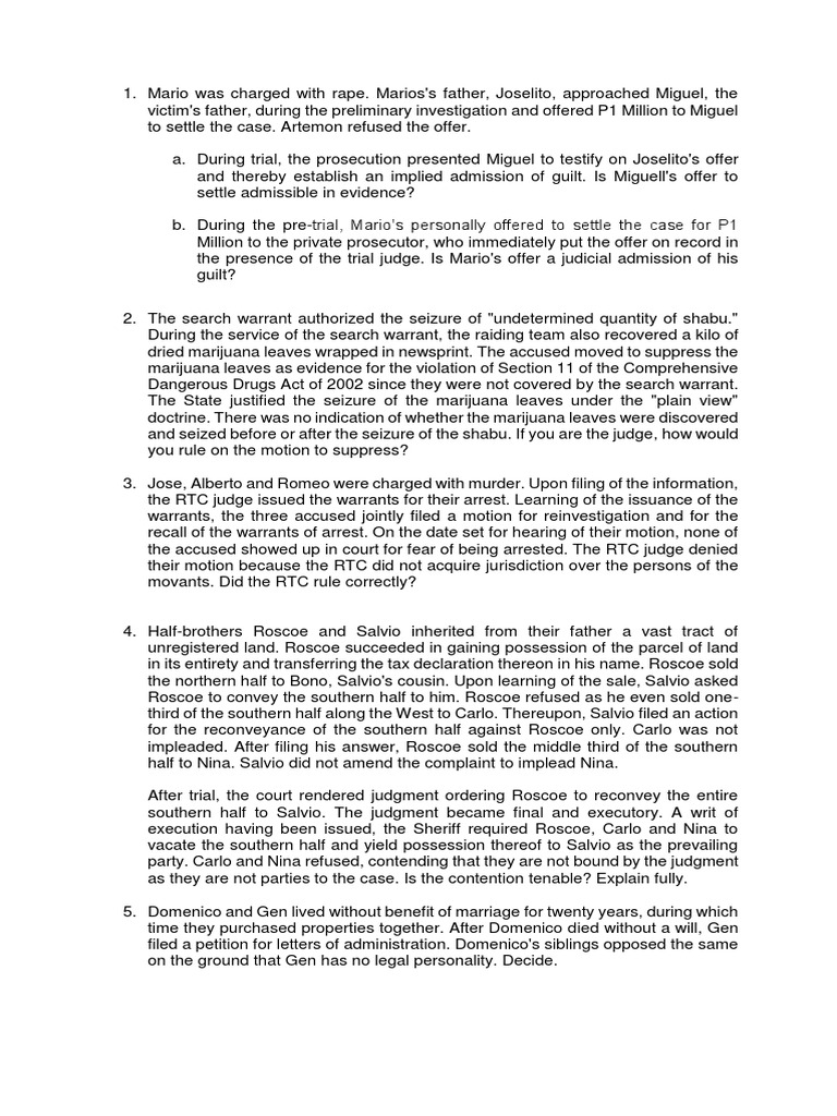 Exam | PDF | Search And Seizure | Search Warrant