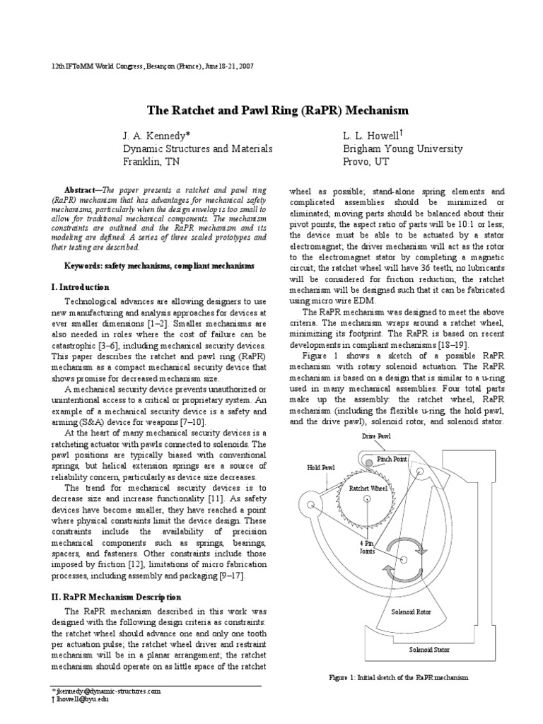 Pawl | PDF | Machines | Microelectromechanical Systems