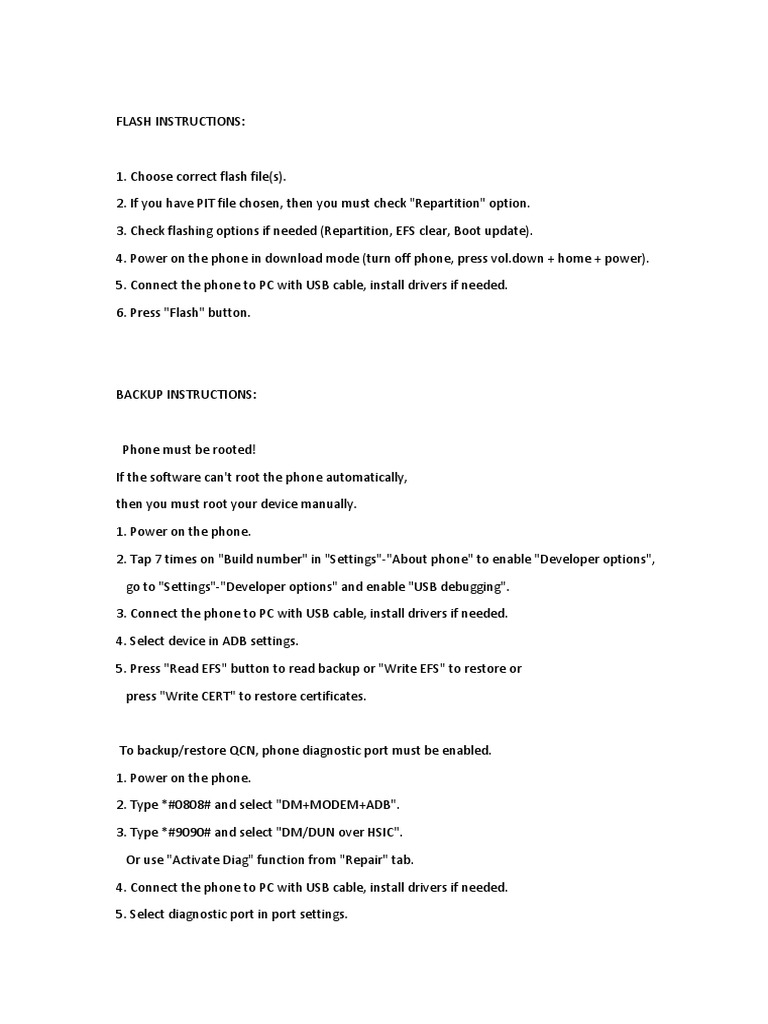 Flash Instructions | PDF | Usb | Booting