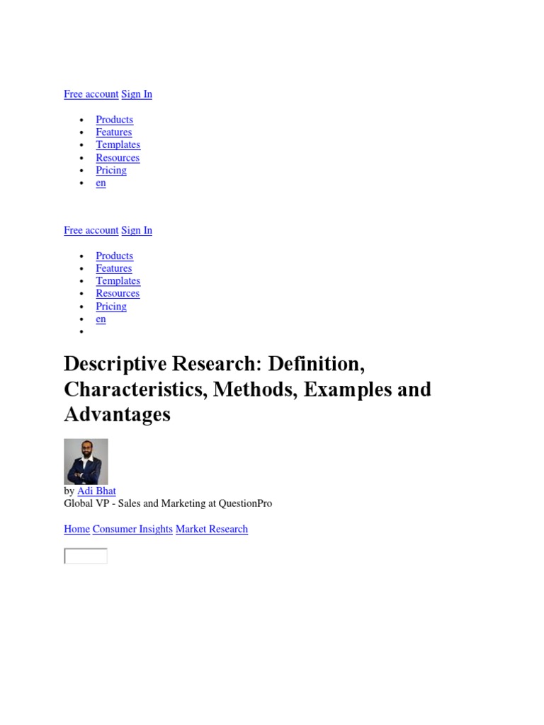 Descriptive Research: Definition, Characteristics, Methods, Examples ...