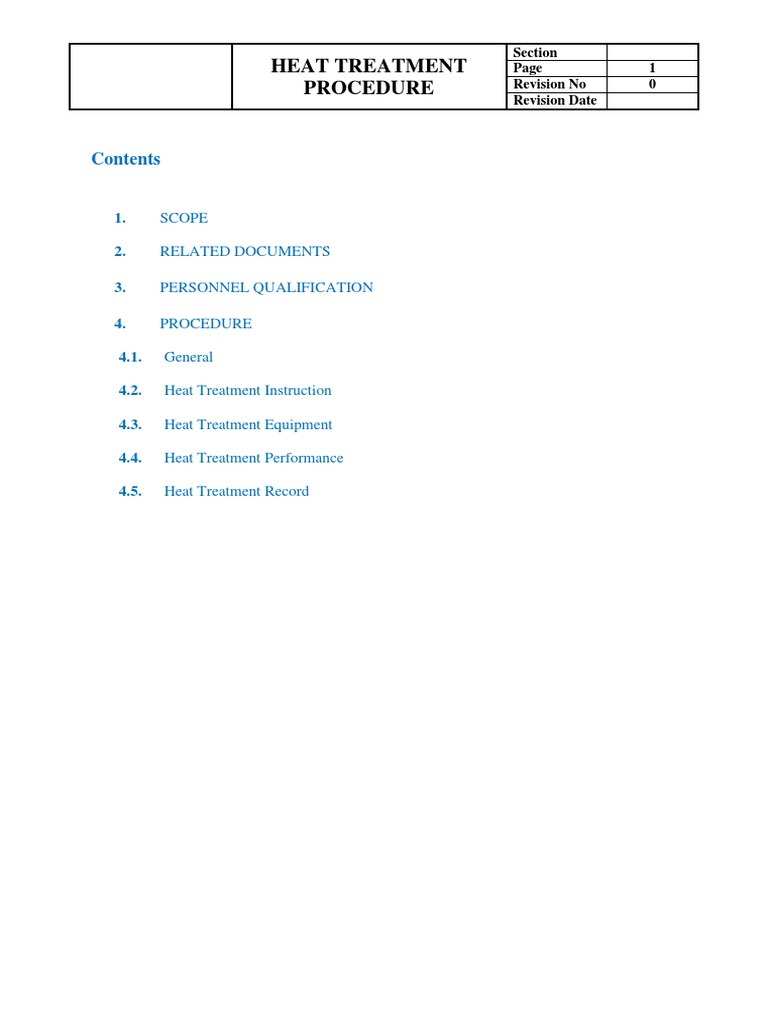 Heat Treatment Procedure | PDF | Heat Treating | Boiler