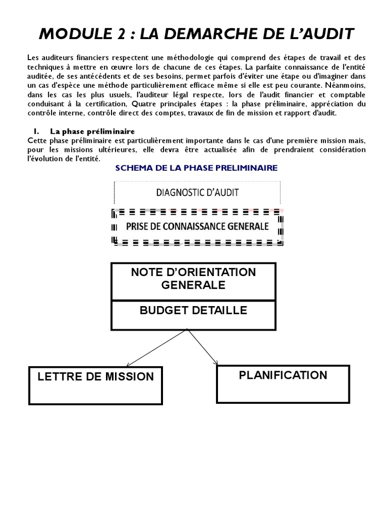 Module 2 - Démarche de L'auditeur Financier PDF | PDF | Audit financier | Audit