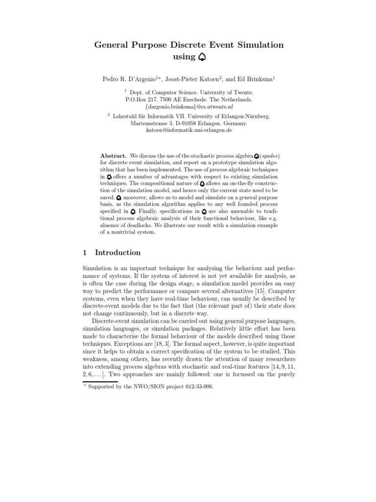 General Purpose Discrete-Event Simulatio | PDF | Automata Theory ...