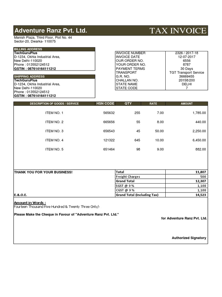 GST Invoice Format No. 12 PDF | PDF | Public Finance | Sales