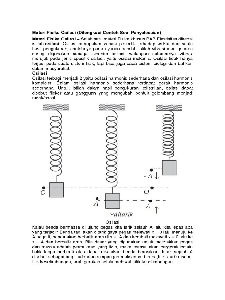 Osilasi Harmonik: Contoh Soal dan Penyelesaian | PDF
