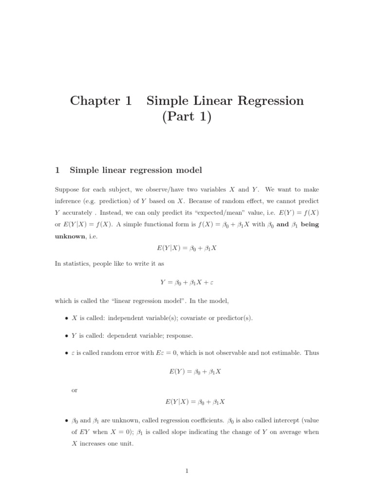 Math644 Chapter 1 Part1 | PDF | Linear Regression | Regression Analysis