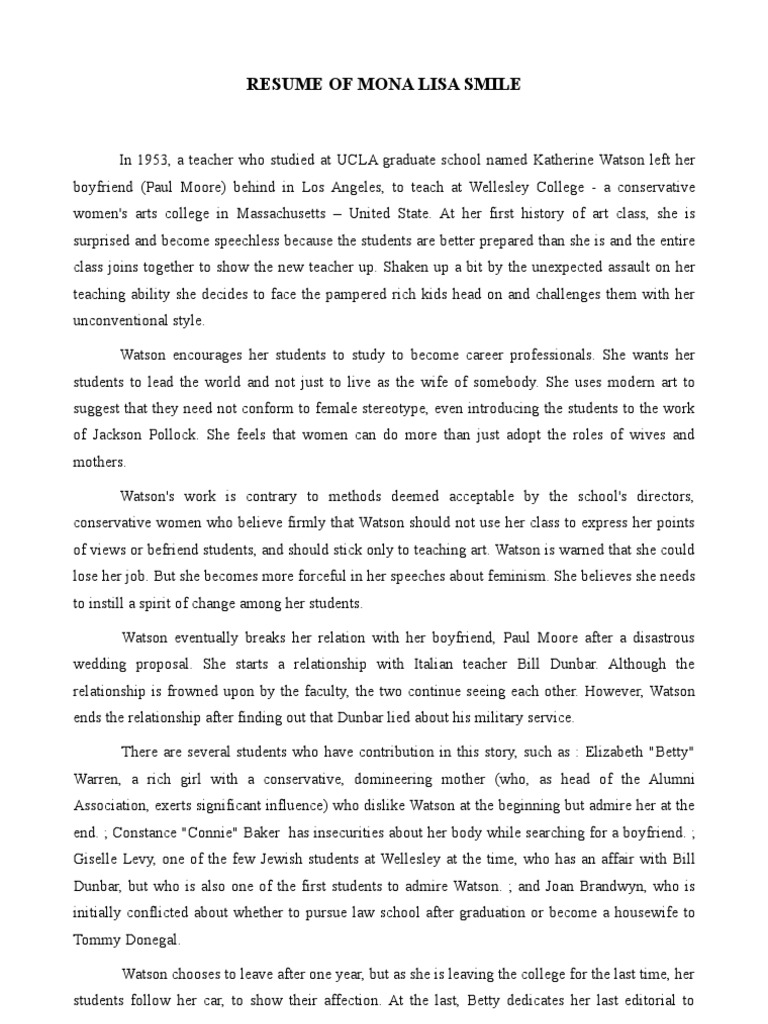 Monalisa Smile Review Feminism) | PDF