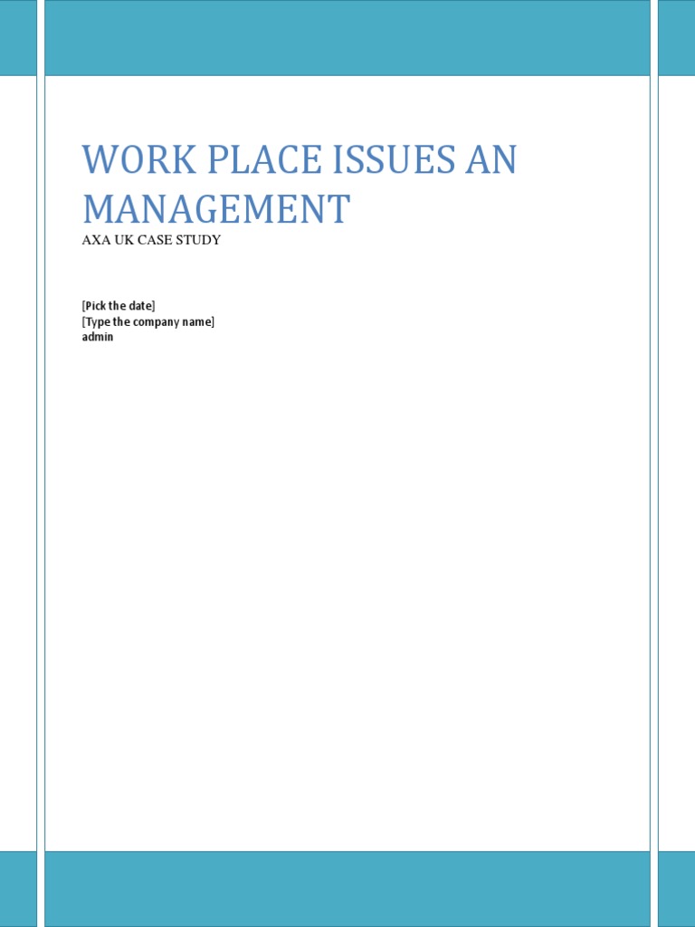 Work Place Issues An Management | PDF | Communication | Leadership