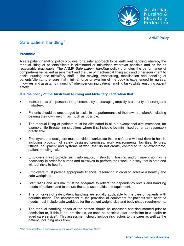 P Safe Patient Handling | PDF | Midwife | Nursing