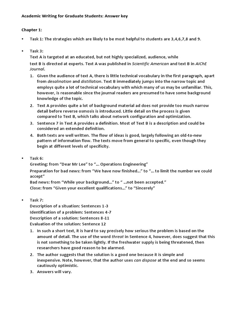 Swales Feak Chapter 1 First Part Answer Key | PDF | Electronic Waste ...