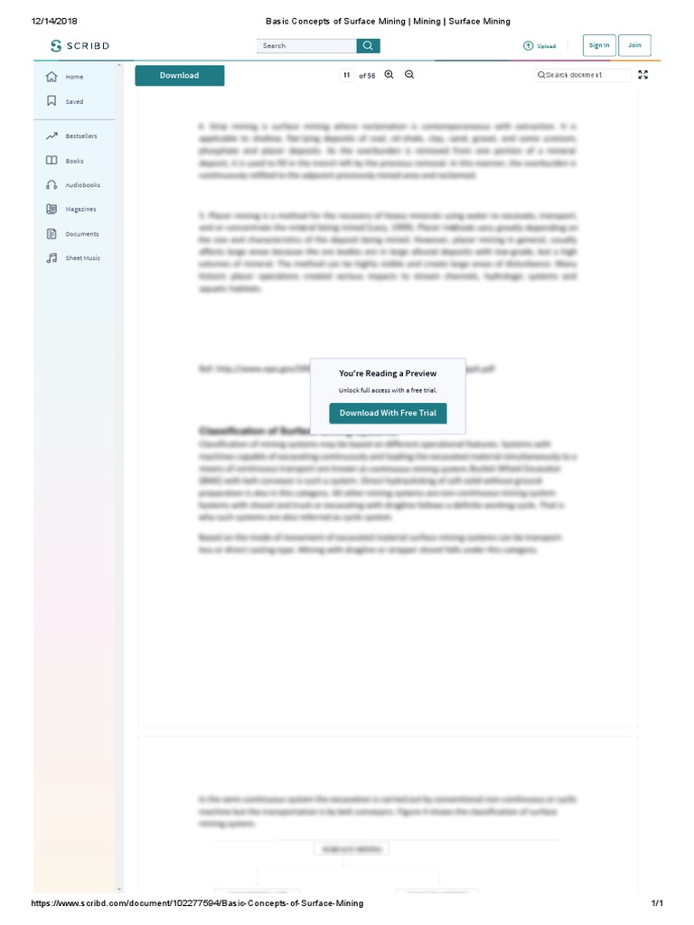 Basic Concepts Of Surface Mining Mining Surface Mining Pdf