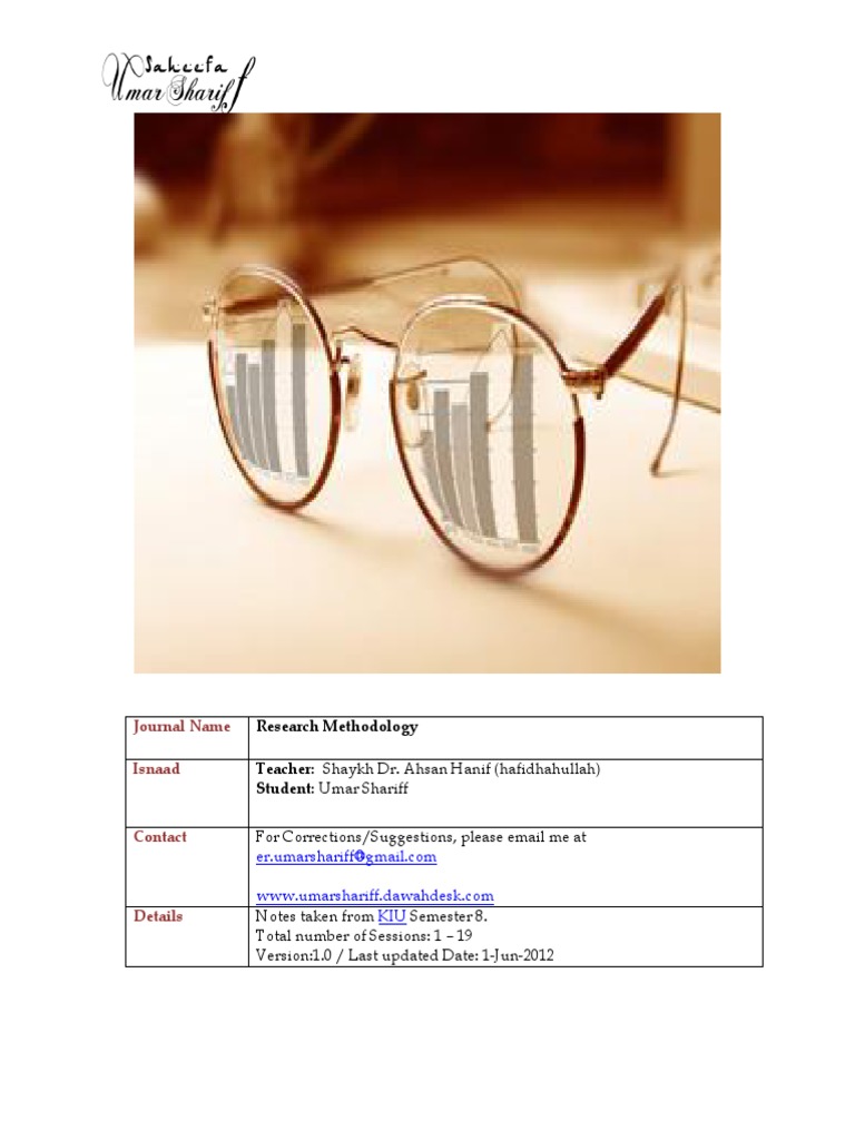 Research Methodology Notes | PDF | Field Research | Data