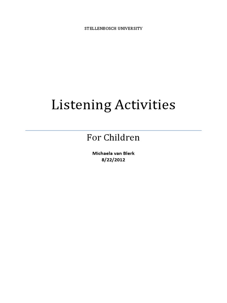Listening Activities: For Children | PDF | Rhythm | Music Theory