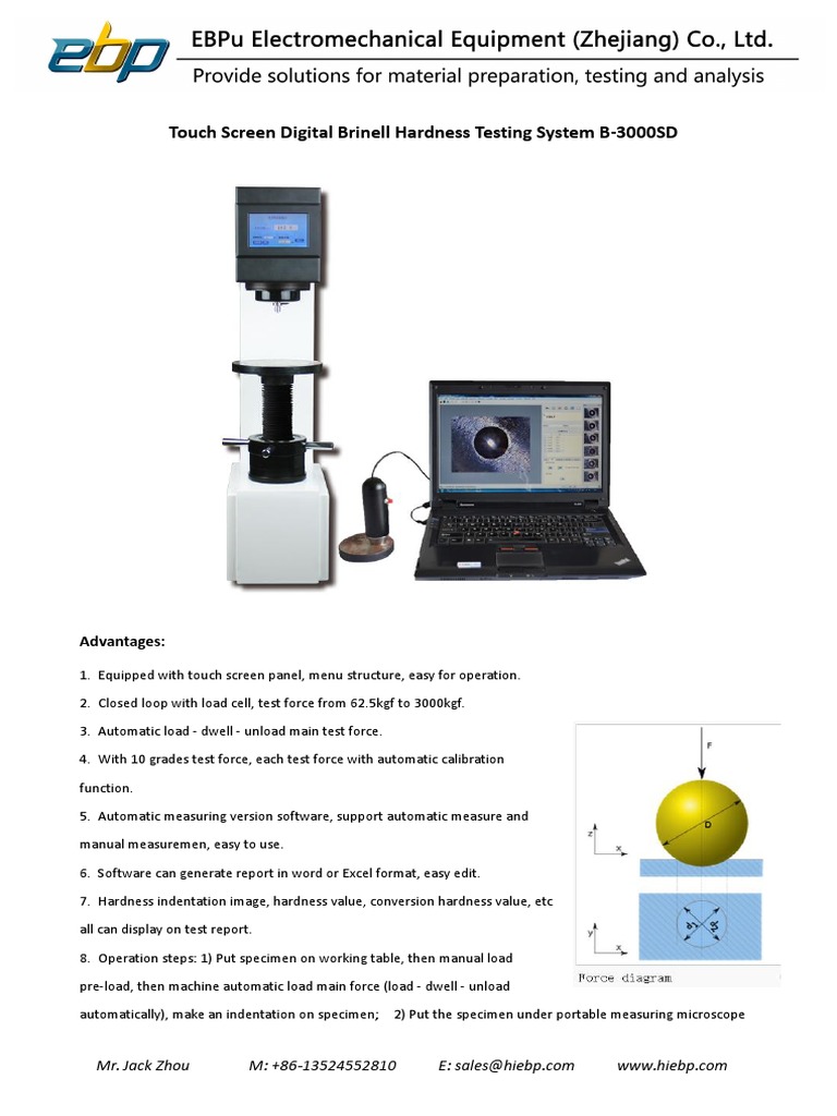 Digital Brinell Hardness Tester Testing Machine (HBW / BHN) B-3000SD ...