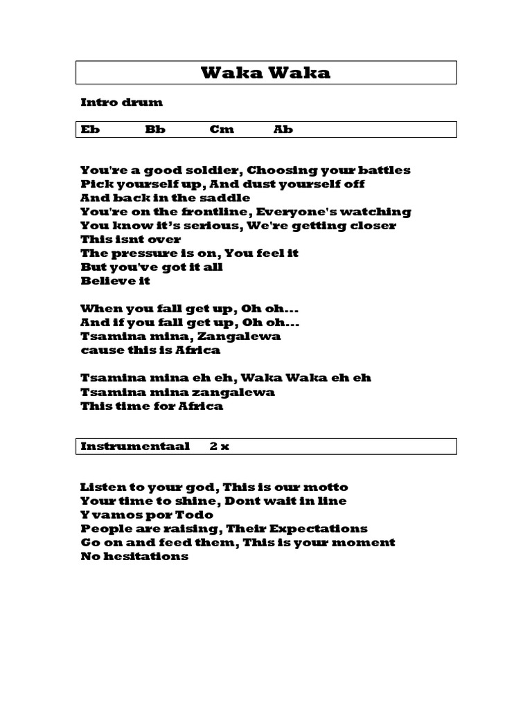 Waka Waka | PDF | Language Arts & Discipline | Art