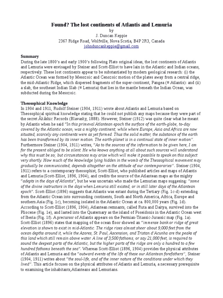 Atlantis and Lemuria | PDF | Atlantis | Plate Tectonics