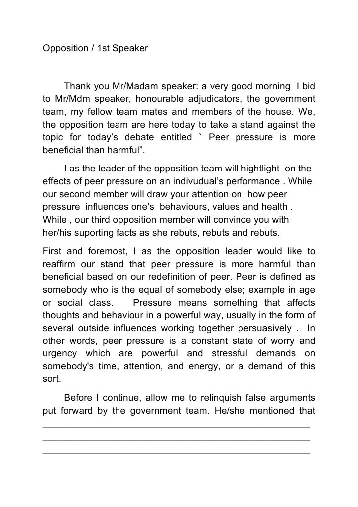 Opposition Debate | PDF | Test (Assessment) | Behavioural Sciences