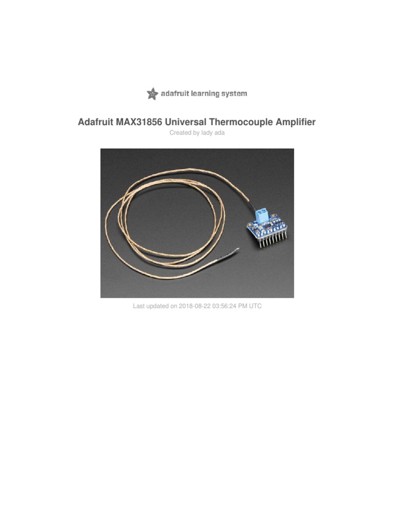 Adafruit Max31856 Thermocouple Amplifier | PDF | Thermocouple | Arduino