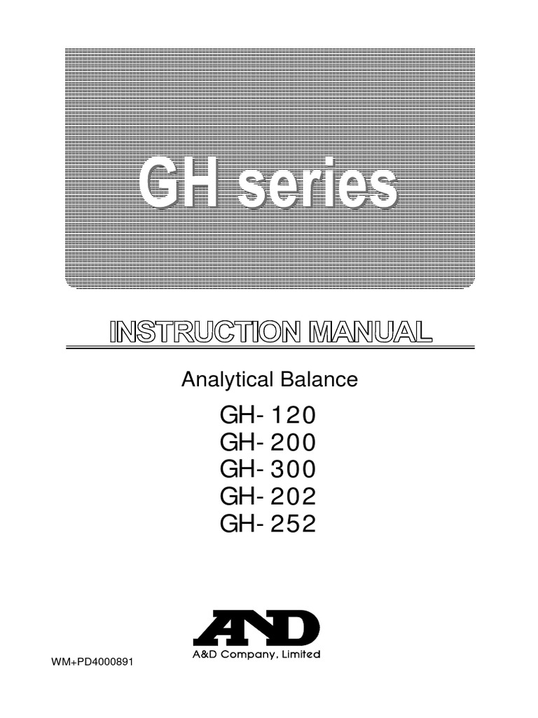 GH Series Analytical Balance Manual | PDF | Calibration | Weight