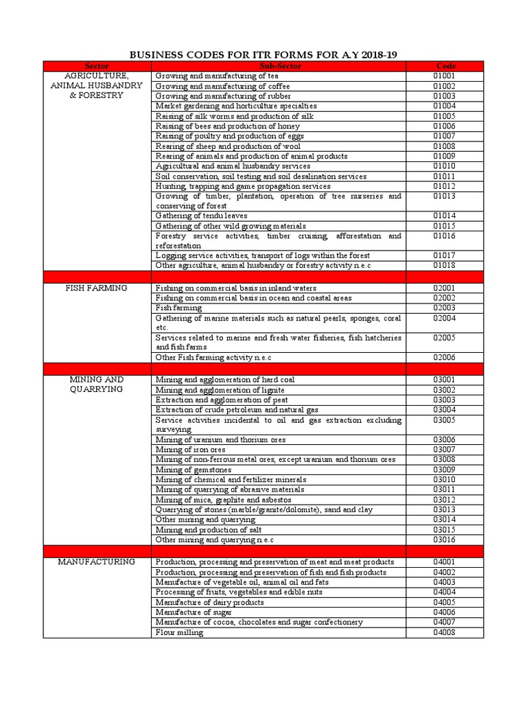 IT Forms Business Codes | PDF | Transport | Health Care