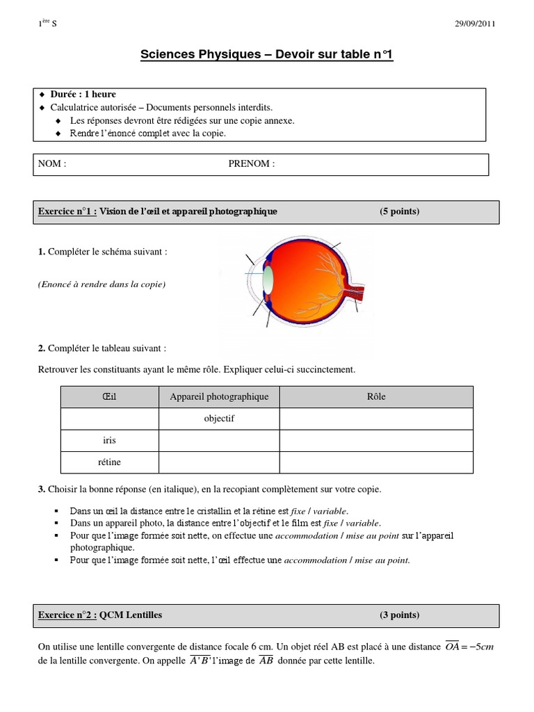 Ds1 Correction | PDF | Lentille optique | Objectif photographique