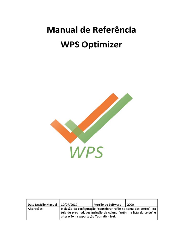 Manual WPS Optimizer | PDF | Impressão | Programas