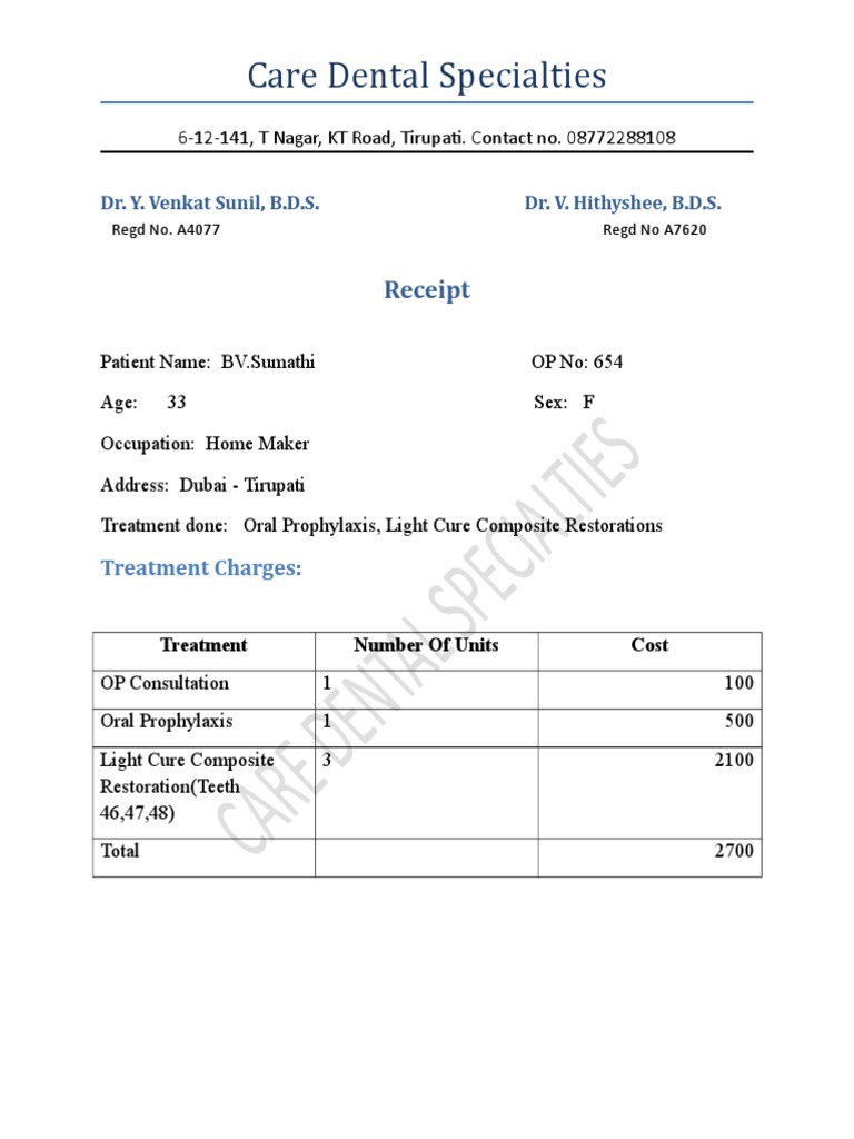 Care Receipt RM | PDF