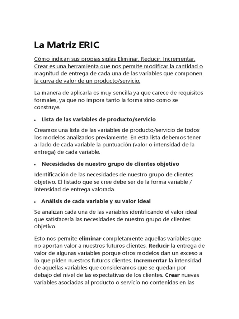 La Matriz ERIC | PDF