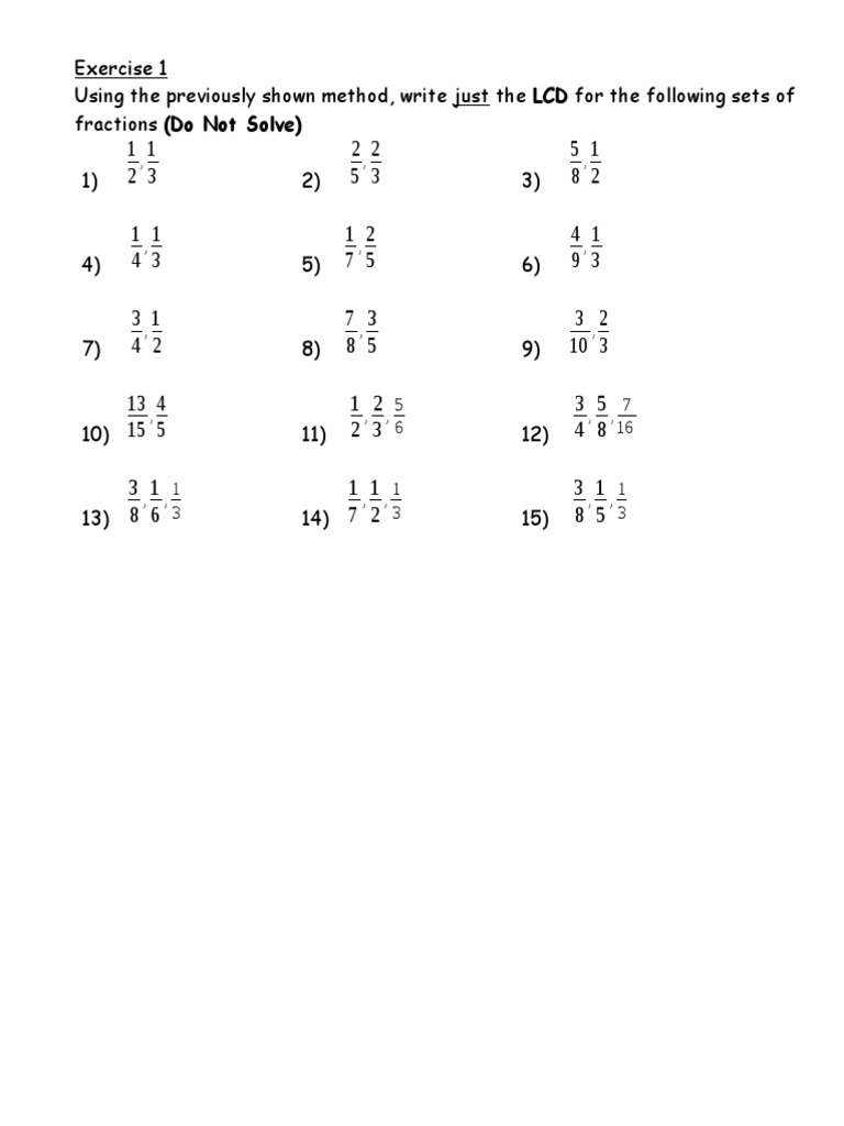 Adding and Subtracting Fractions Worksheets | PDF | Mathematics ...