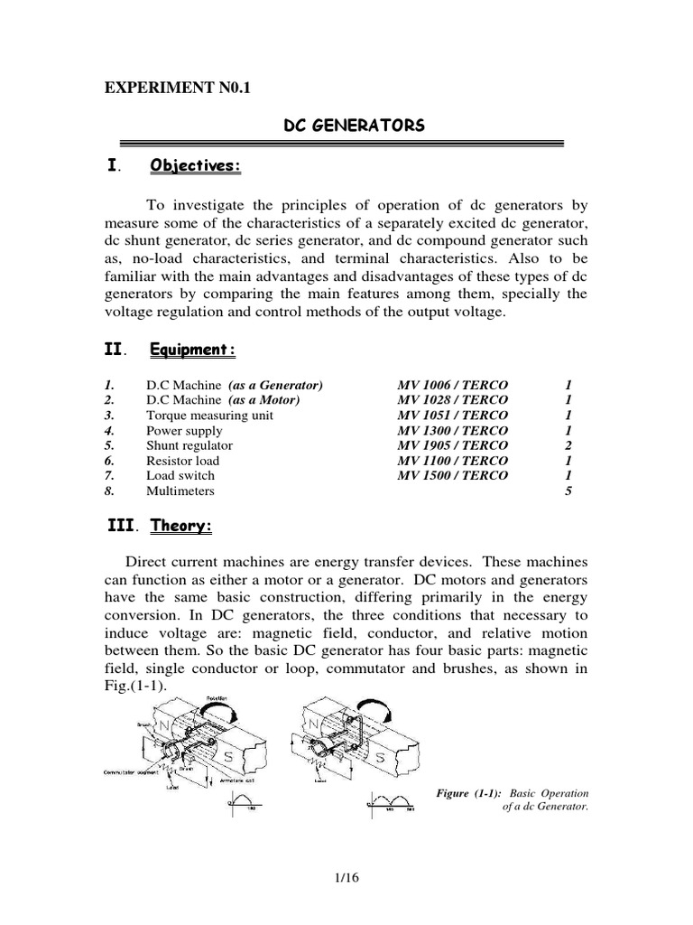 DC Generator Operation Guide | PDF | Electric Generator | Direct Current