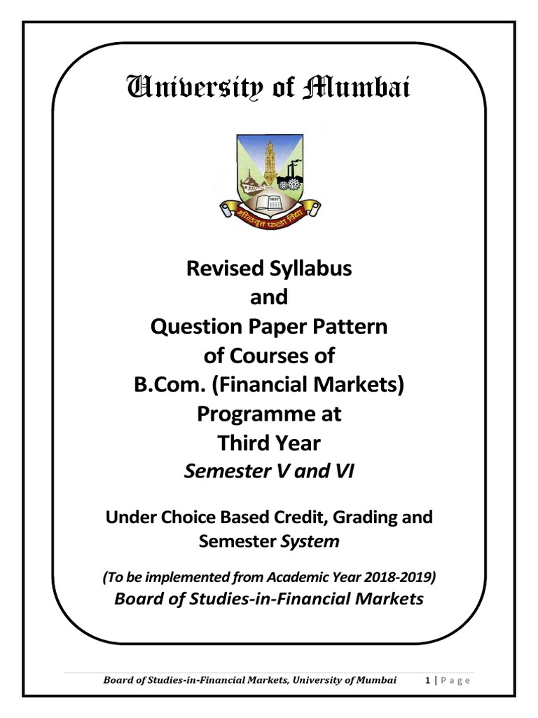 University of Mumbai: Revised Syllabus and Question Paper Pattern of ...