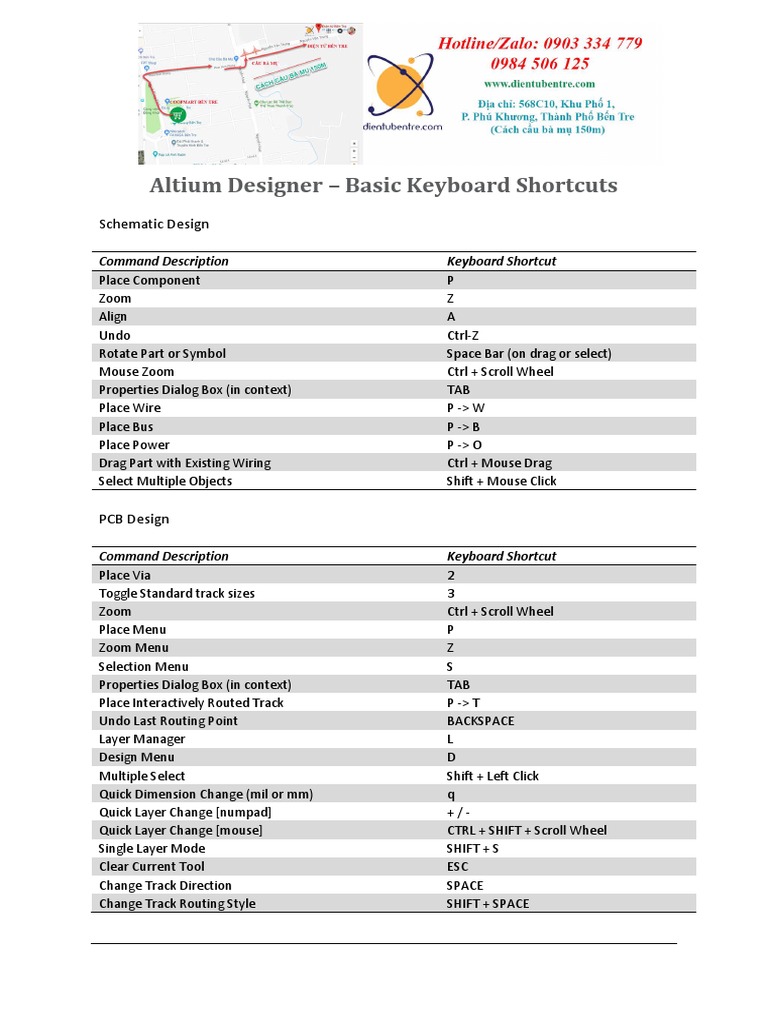 Altium Designer Keyboard Shortcuts PDF | PDF