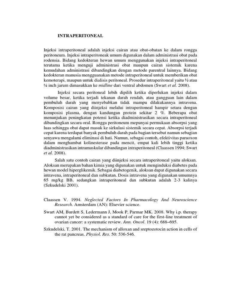 Intraperitoneal Injection | PDF