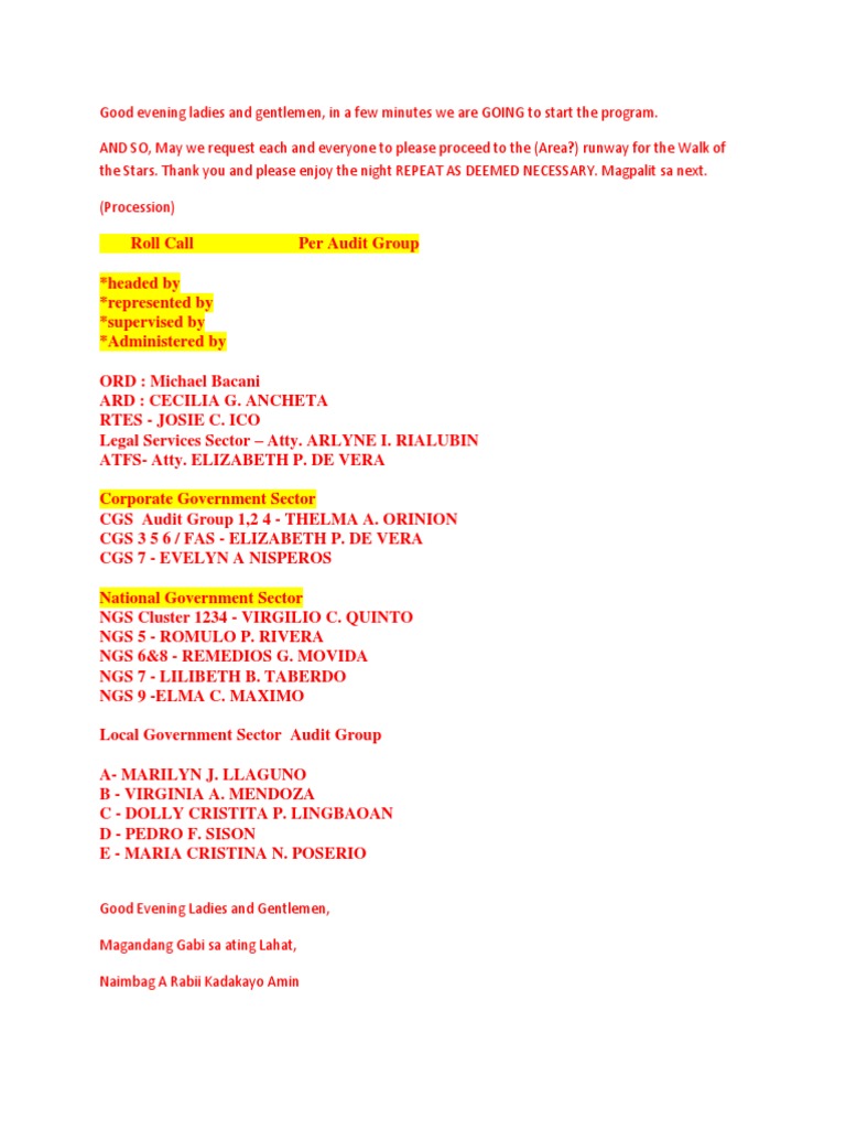 Draft Script Awarding and Exchange Gifts | PDF | Singing | Vocal Music