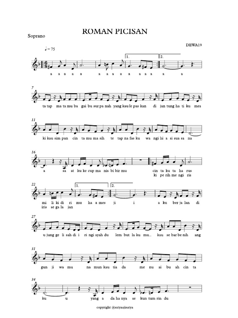 Partitur Roman Picisan | PDF