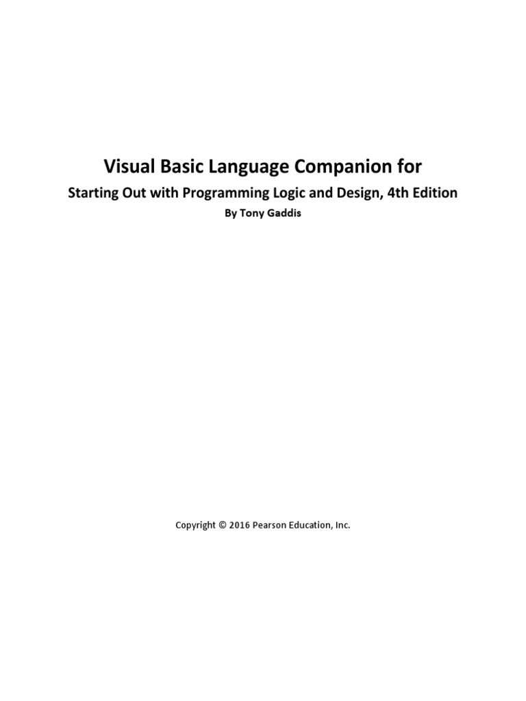 Visual Basic Language Companion PDF | PDF | Parameter (Computer ...