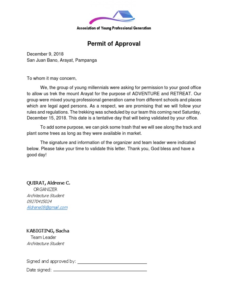 Permit of Approval | PDF