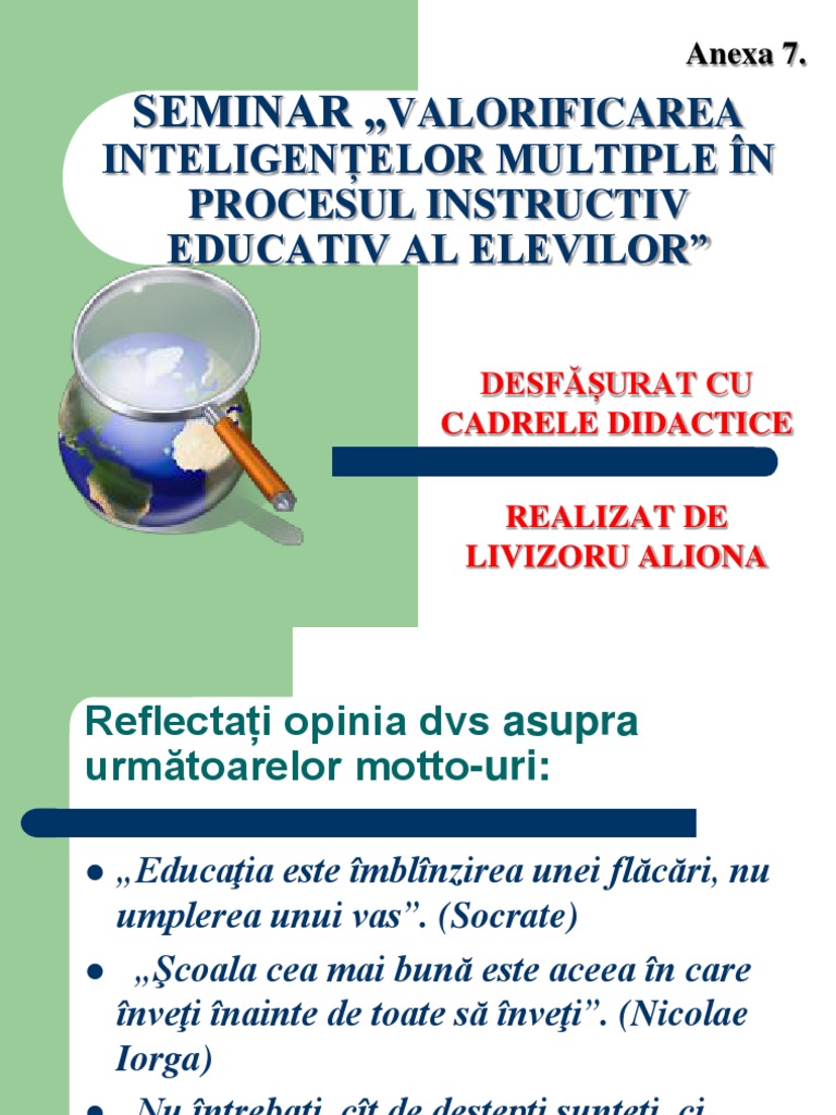 Teoria Inteligentelor Multiple | PDF