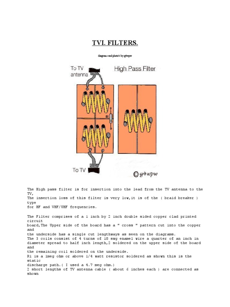 Tvi. Filters.: Diagrams and Photo's by g4wpw | PDF | Electronic Filter ...