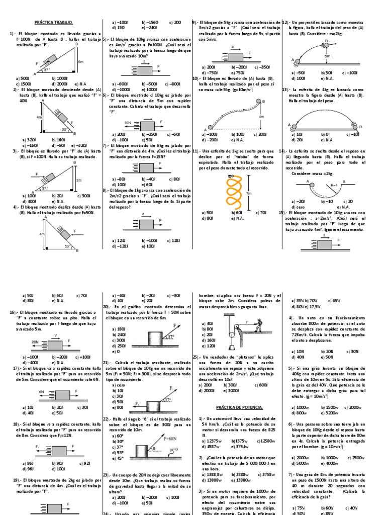Problemitas Trab Pot Energ | PDF | Engranaje | Tasas temporales