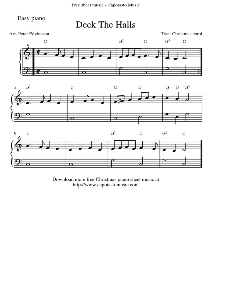 Deck The Halls Easy Piano PDF | PDF