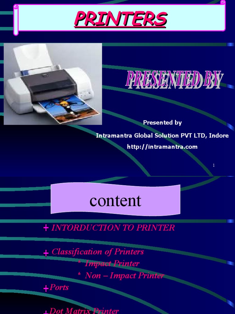 Printers: Presented by Intramantra Global Solution PVT LTD, Indore | Download Free PDF | Printer ...