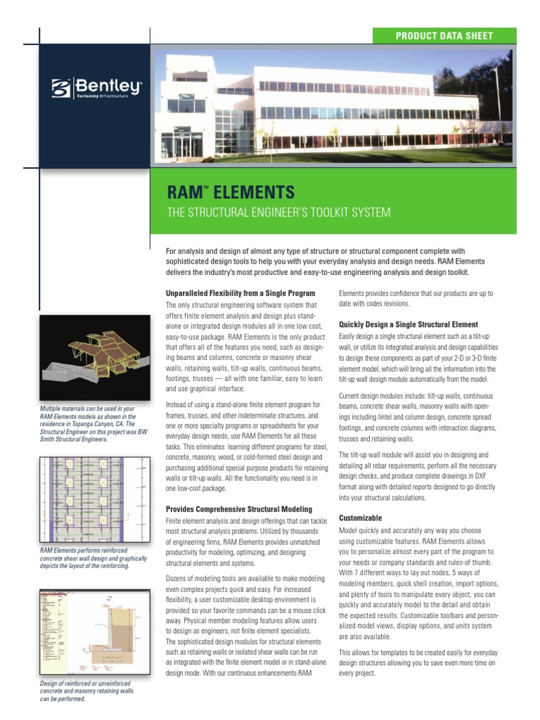 Bentley Ram Elements PDF | PDF | Operating System | Finite Element Method